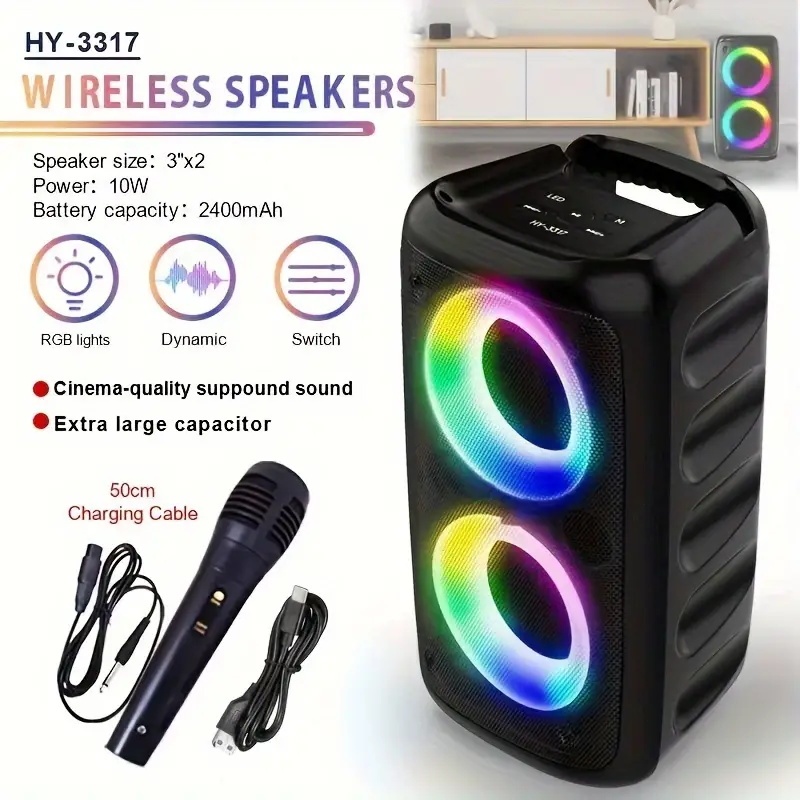 bluetooth karaoke set speaker karaoke systems with mic microphone ...