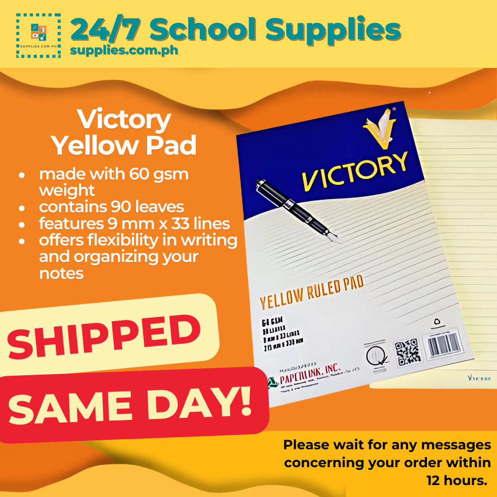 Victory - Yellow Pad High Quality Paper For Work And School | Shopee ...