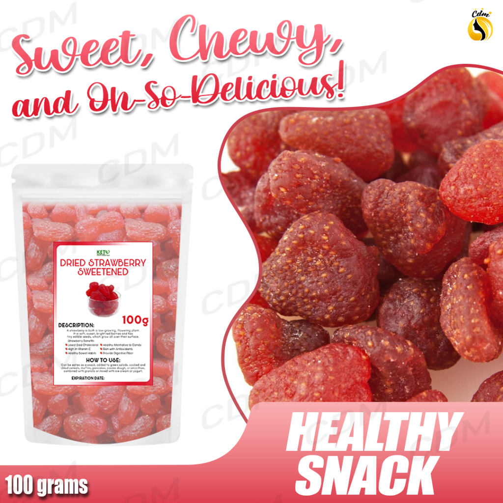 Dried Strawberries Sweetened 100g | Shopee Philippines