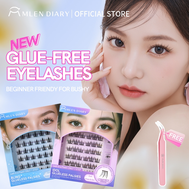 [SHIP ON 24 HOURS] MLEN DIARY Glue-free Eyelash For Beginner Easy DIY ...