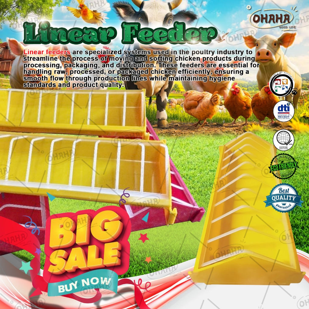 OHAHA GOOD QUALITY PLASTIC LINEAR FEEDER CHICKS FOR CHICKEN AND BIRD ...