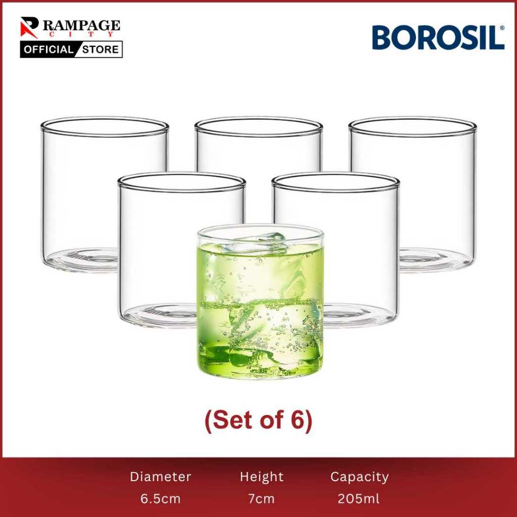Borosil VISION GLASSES Set of 6, Elegant Glassware, Easy to Clean ...