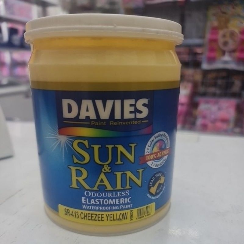 DAVIES Paint Reinvented Sun & Rain Odourless Elastomeric Waterproofing Paint SR-413 CHEEZE ...