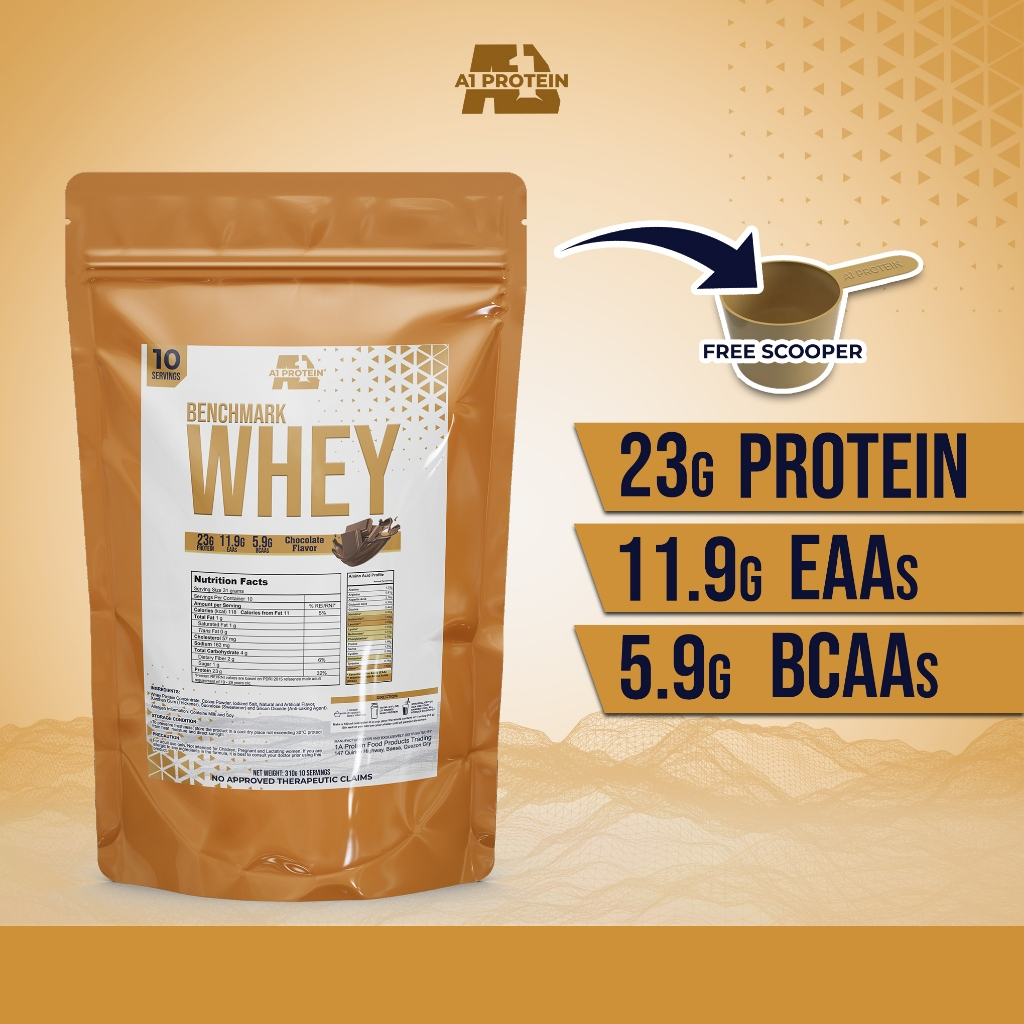 A1 Benchmark Whey Protein 10 servings in Pouch with scooper 23g protein ...