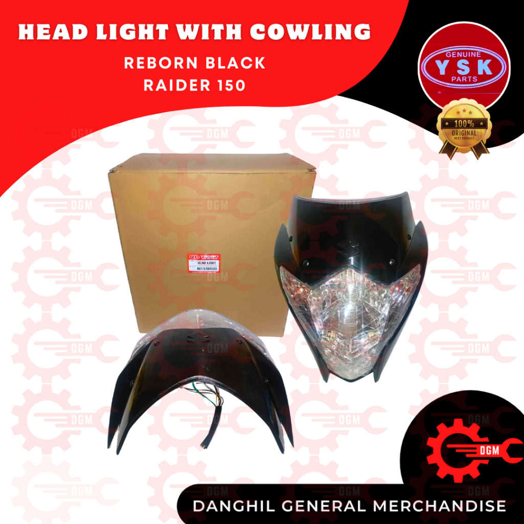 YSK Motorcycle Headlight with Cowling for Suzuki Raider150 Reborn/New ...