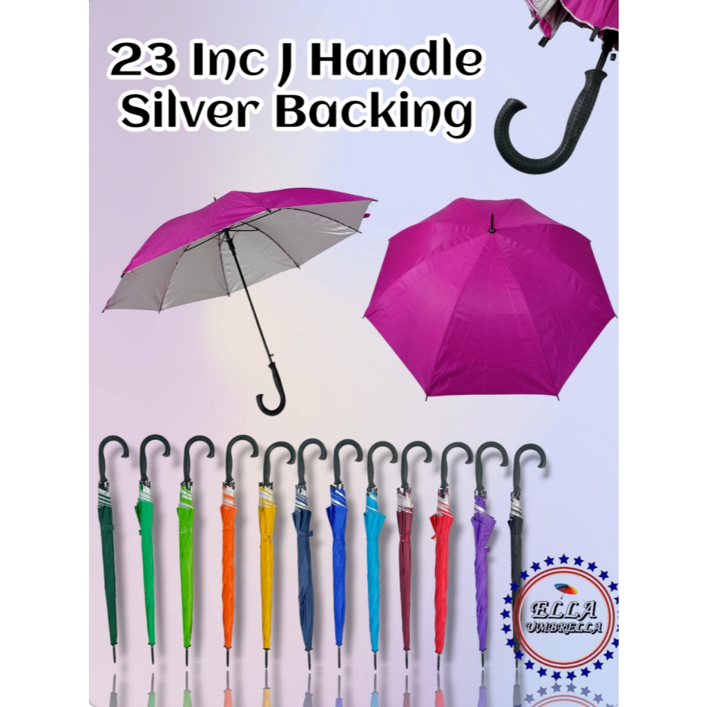 (ecshop) 23 inches j-handle Silver Backing Umbrella High Quality ...
