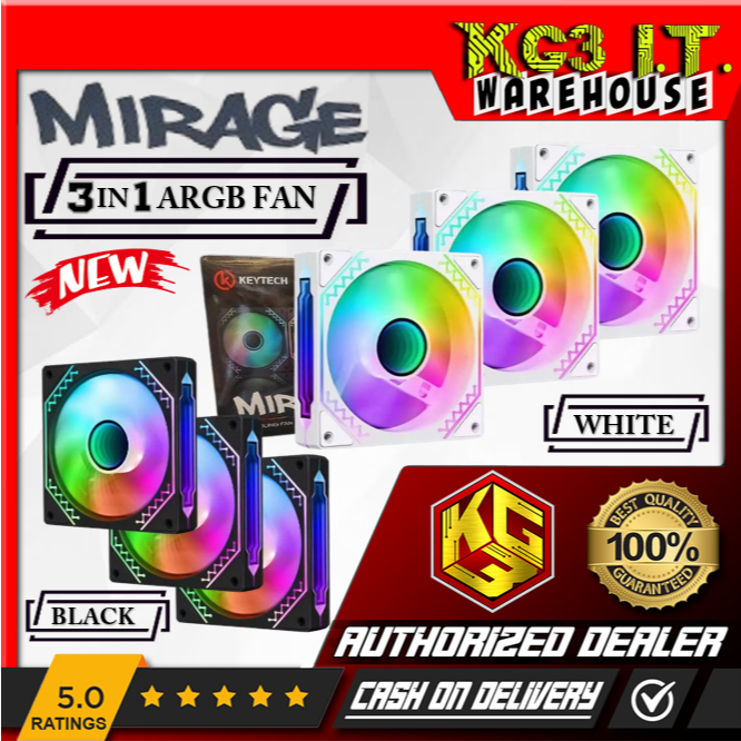 KEYTECH MIRAGE 3IN1 FAN ARGB 120MM FOR DESKTOP BRANDNEW | Shopee ...