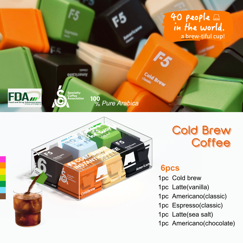 "40 People in the World"instant coffee, F5 cold brew coffee 6pcs per ...