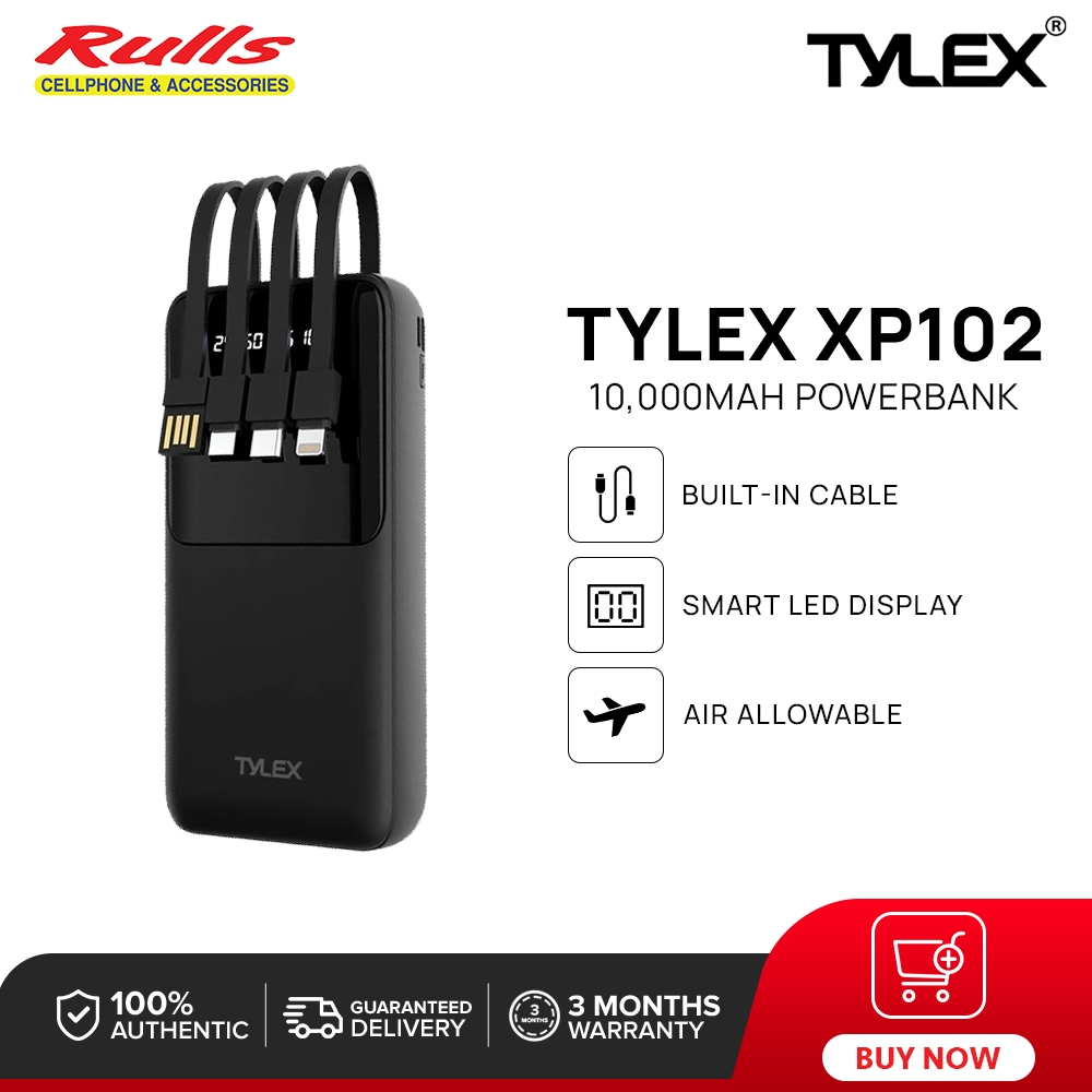 TYLEX XP102 10000mAh Powerbank | Built-in Cable | LED Display | Air ...