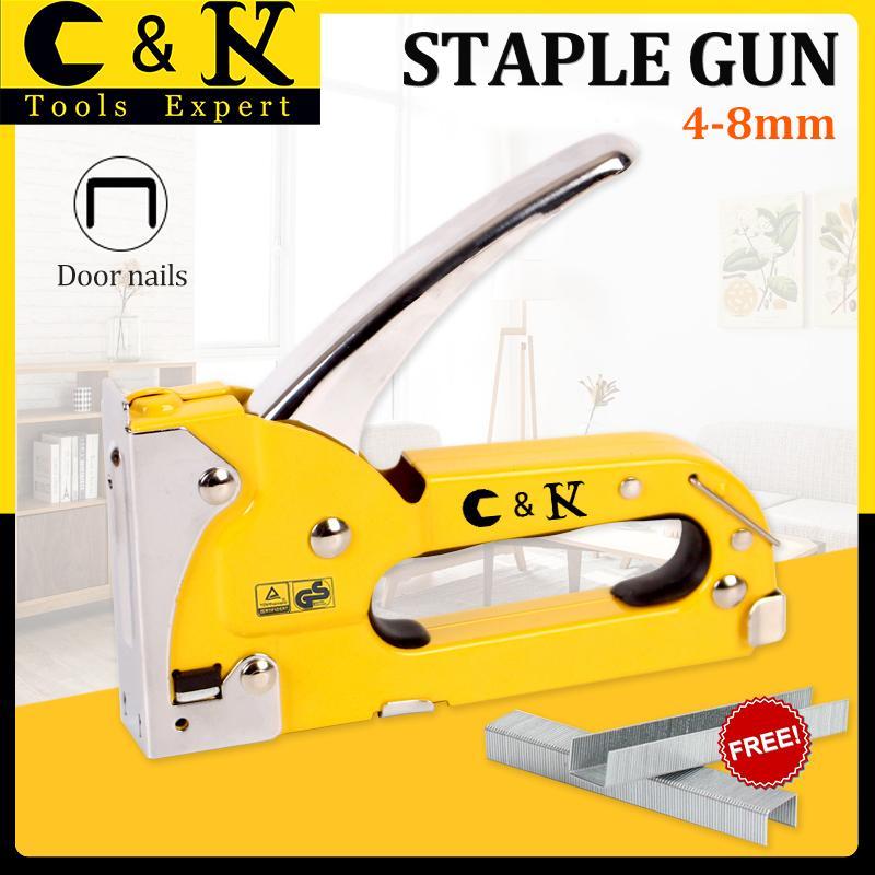 C&K 4-8mm Staple Gun Tacker With Staple Wire Nail Door Shaped Staple ...