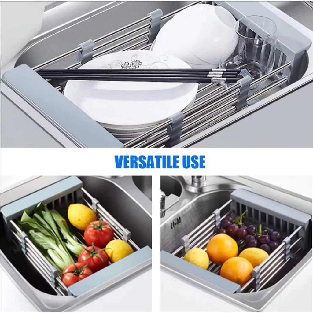 Stainless Steel Adjustable Telescopic Kitchen Insert Storage Organizer ...