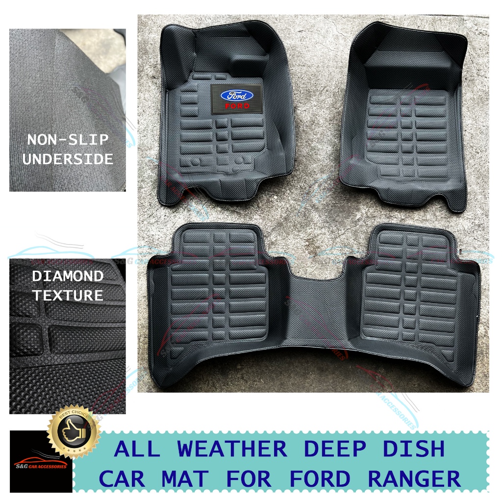 Ford Ranger Raptor Wildtrak 2012-2024 Diamond Deep Dish Matting All ...
