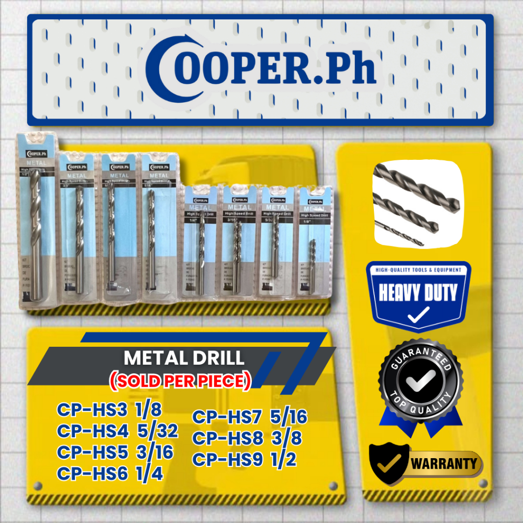 Cooper.ph high speed drill metal 1/8,5/32,3/16,1/4,5/16,3/8,7/16,1/2 ...