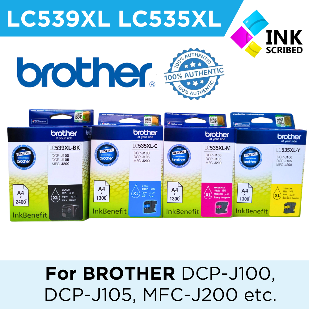 Genuine Brother LC539XL LC535XL LC539 LC535 Ink Cartridge for DCP-J100 ...