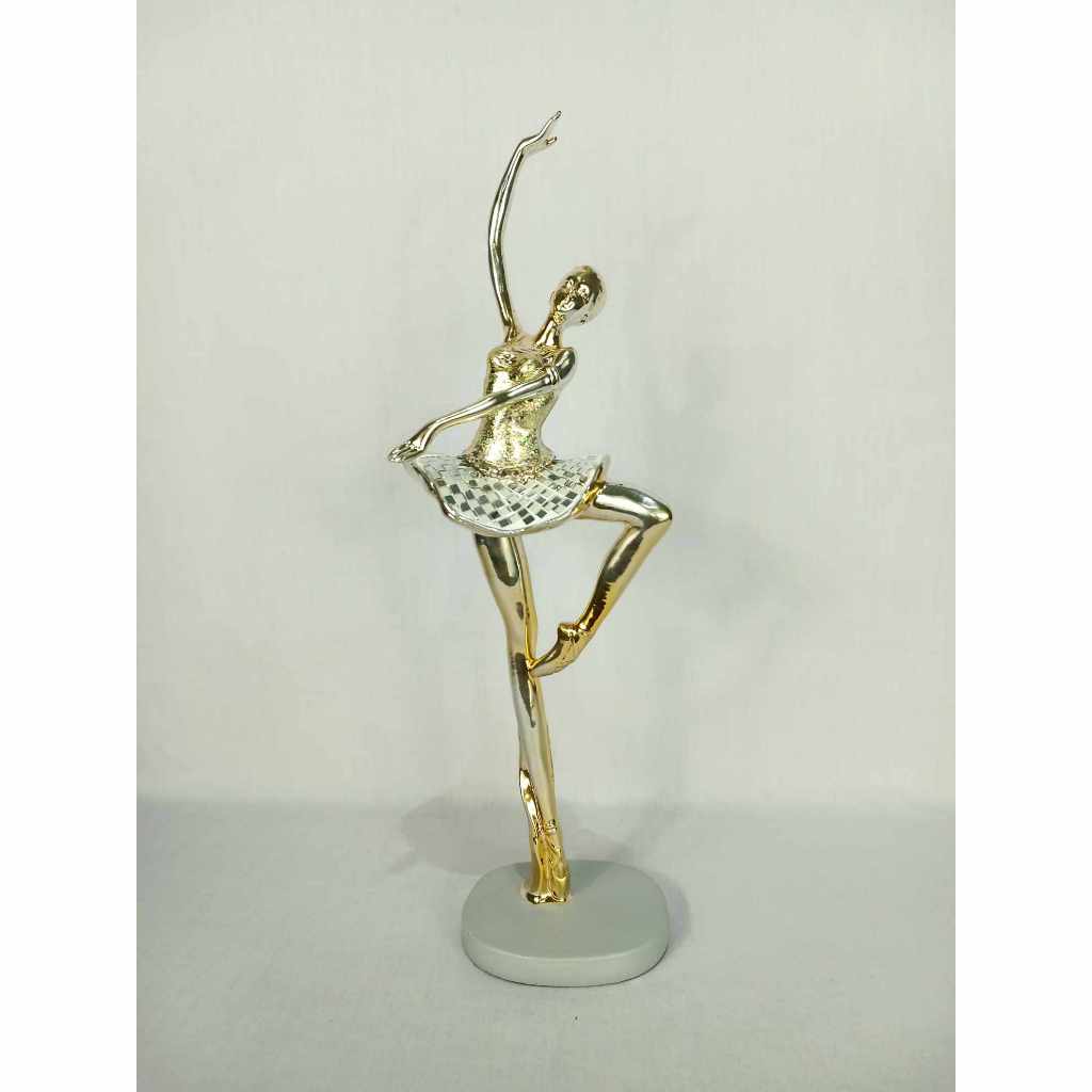 Golden Ballerina Dancer Figurine Display - Home Decor, Collection, Gift ...