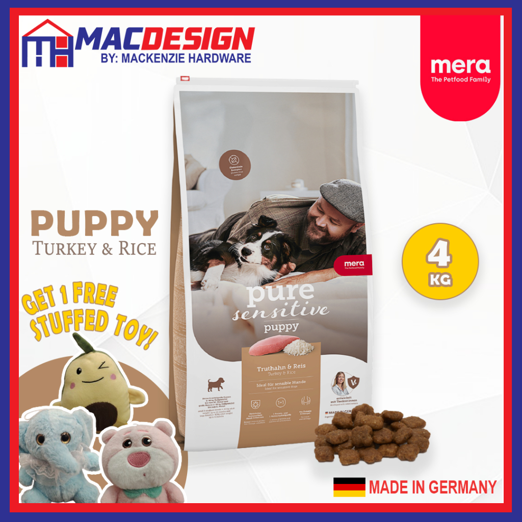 MERA PURE SENSITIVE PUPPY TURKEY & RICE 4KG DOG FOOD (MACDESIGN HOME ...