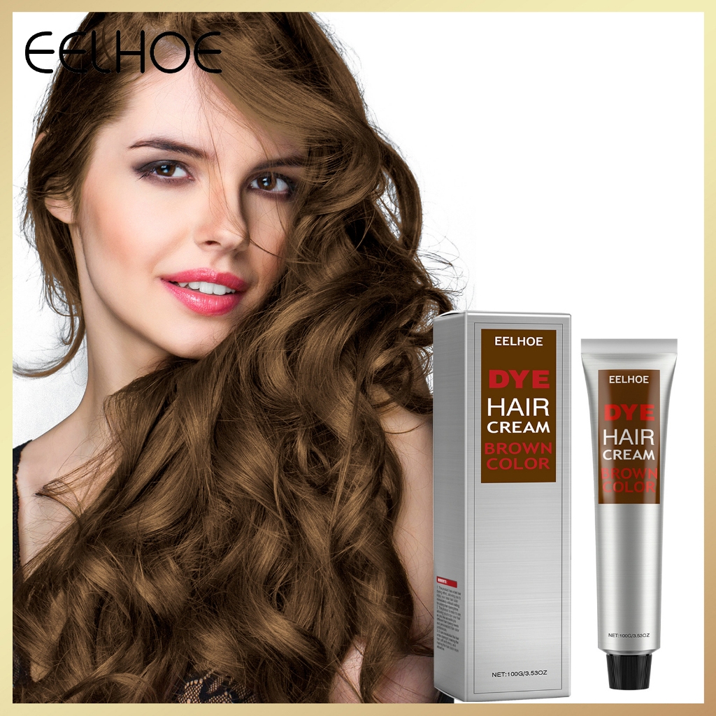 EELHOE Hair Color Cream 100g Brown Hair Dye Easy to color Moisturizing ...