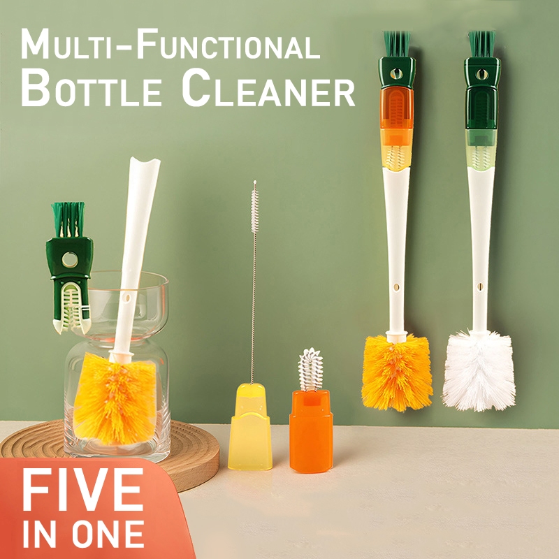 5in1 Set Multi-Purpose Bottle Cleaning Tool Tumbler Cup Long-Handled ...