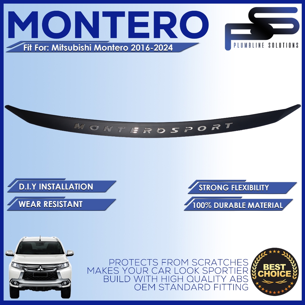 Car Bonnet Guard for Montero Sport GLS / GT / GLX 2016 - 2018 / 2019 ON ...