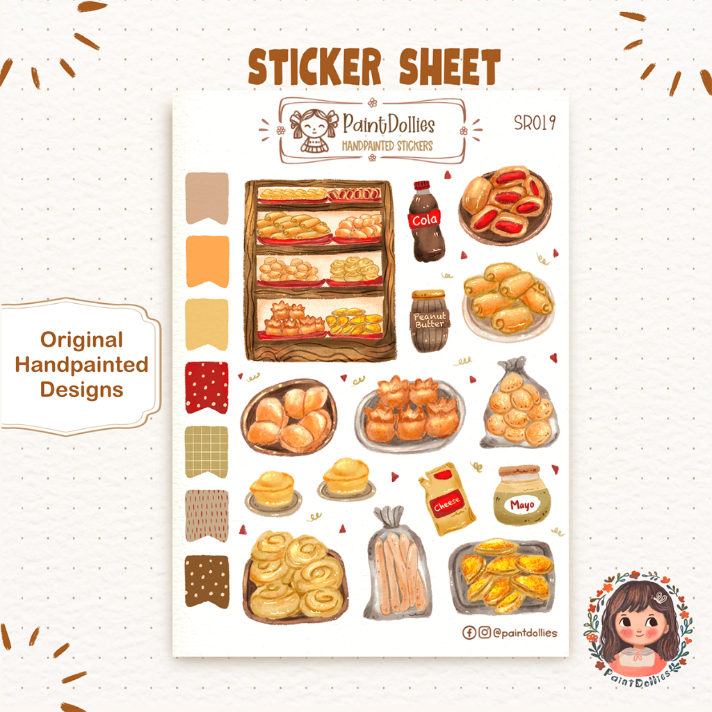 SR019 Philippine Local Breads Sticker Sheet/ Classic Pinoy Bread ...
