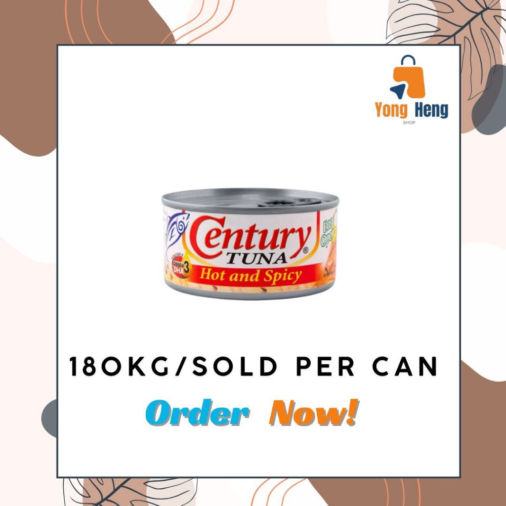 Century Tuna Hot & Spicy Canned Food 180g good for tuna salad,snack and ...