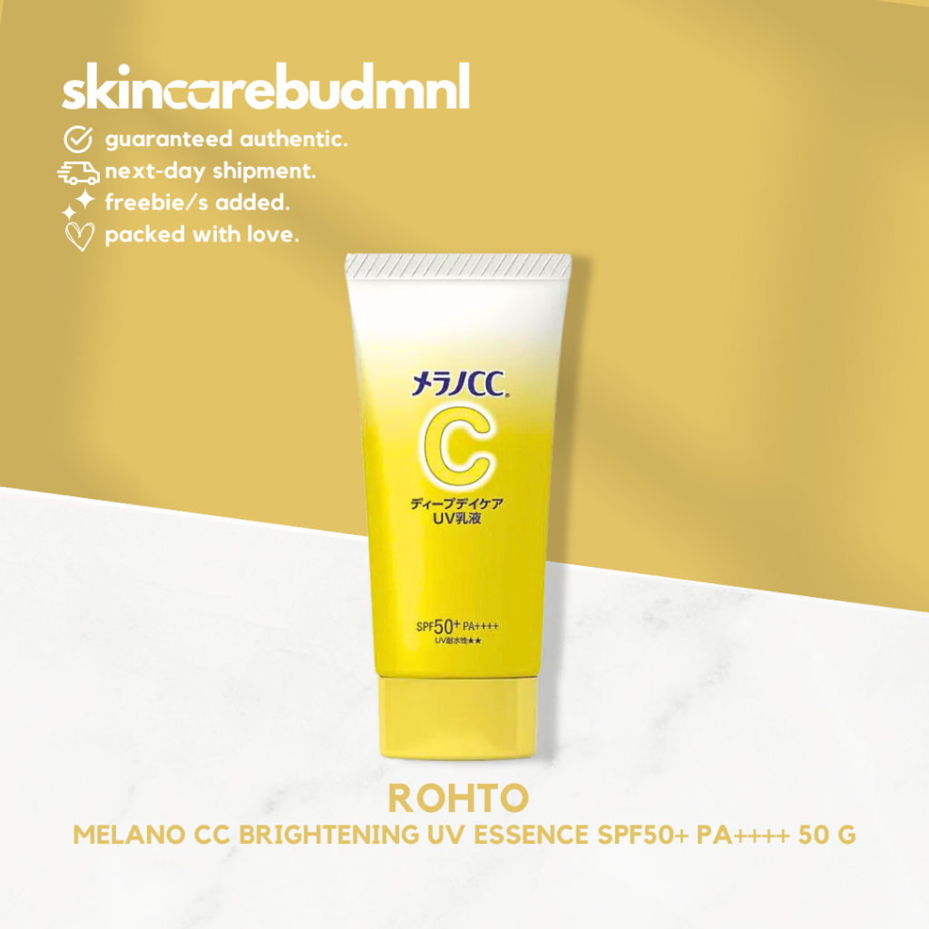 Rohto Melano CC Brightening UV Essence SPF50+ PA++++ 50 g by skincarebudmnl | Shopee Philippines