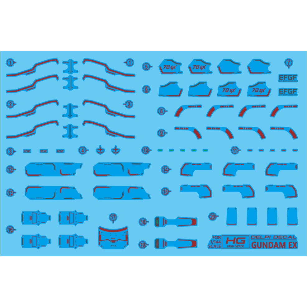 Delpi Decal HG Gundam EX RX-78(G)E - Requiem for Vengeance Waterslide ...