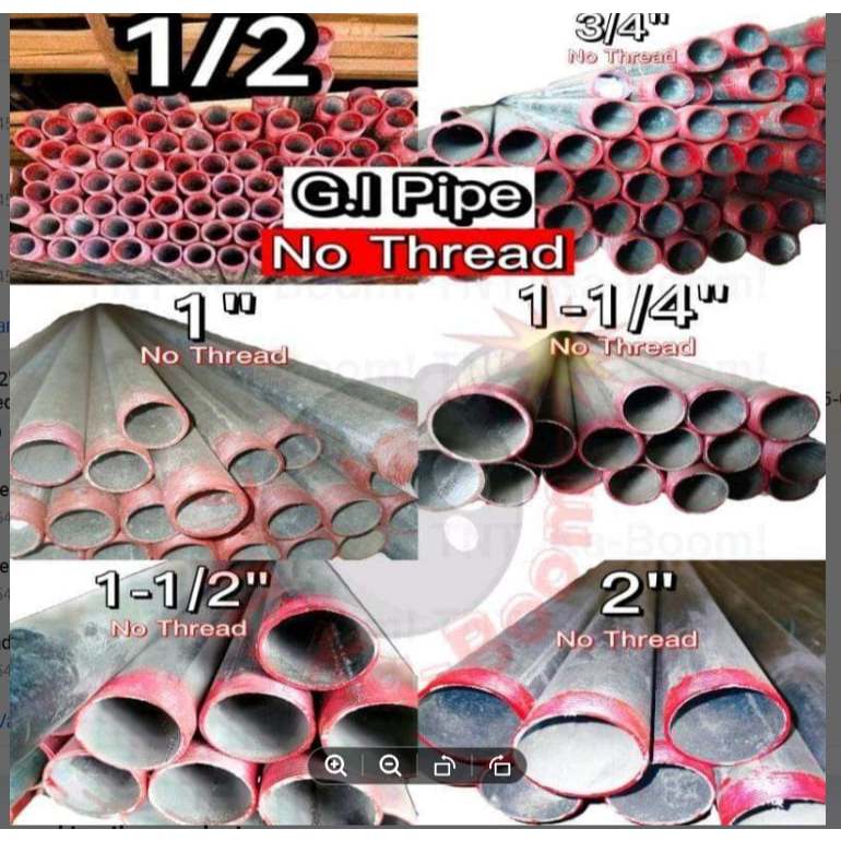 G.I Pipe S40 makapal 1-1/4'' to 3'' sold per 50cm, 100cm, 150cm Eagle ...