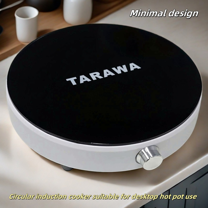 Induction cooker circle Electric Stove Black Glass Round Minimal design ...