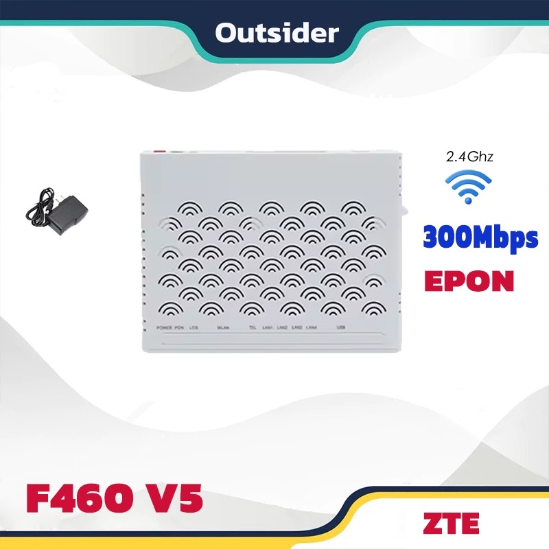 USED ZTE WIFI Modem EPON ONU F460 V5 ONT OLT English Version Second Hand(Contains Adaptor ...