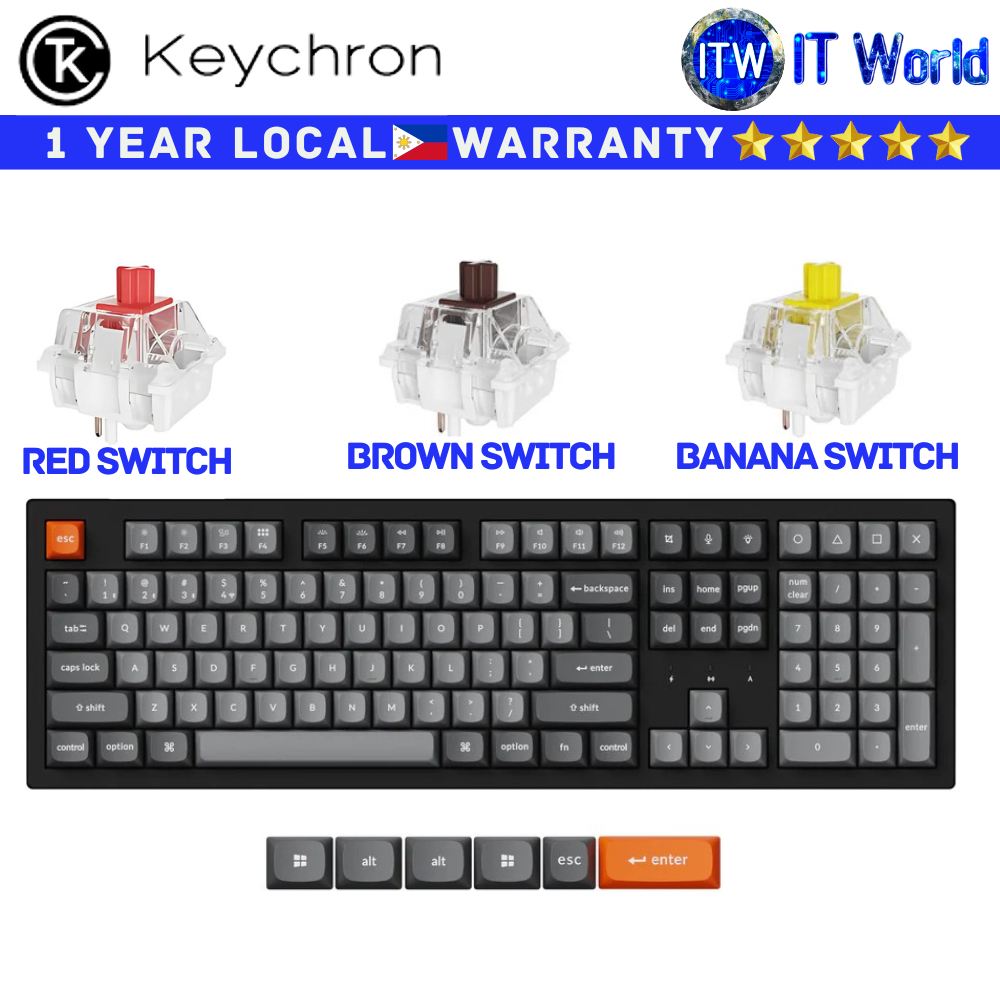 Keychron Wireless Mechanical Keyboard K10 Max QMK RGB Backlight (Red ...