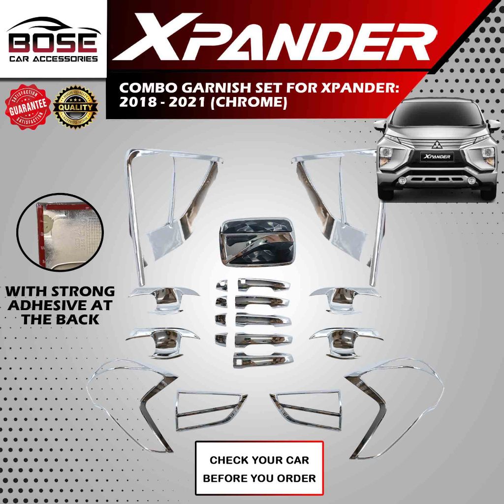 Garnish Cover Set Mitsubishi Xpander 2018 - Onwards Black / Chrome Car ...