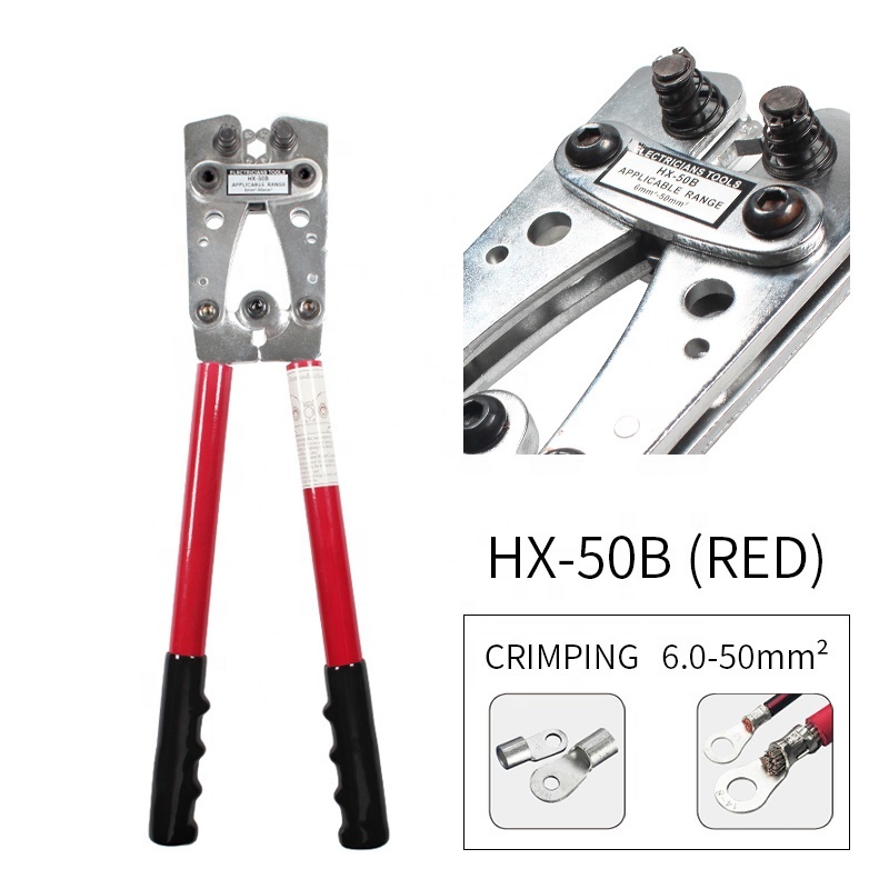 Auto Copper Ring Lug Terminal Crimping Plier HX-50B 6-50mm² Car Battery ...