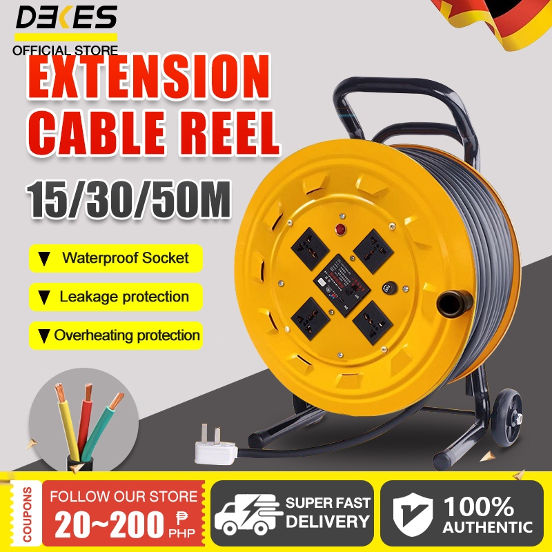 Extension Wheel Cable Reel Universal Outlet Socket 15M | 30M | 50M With ...