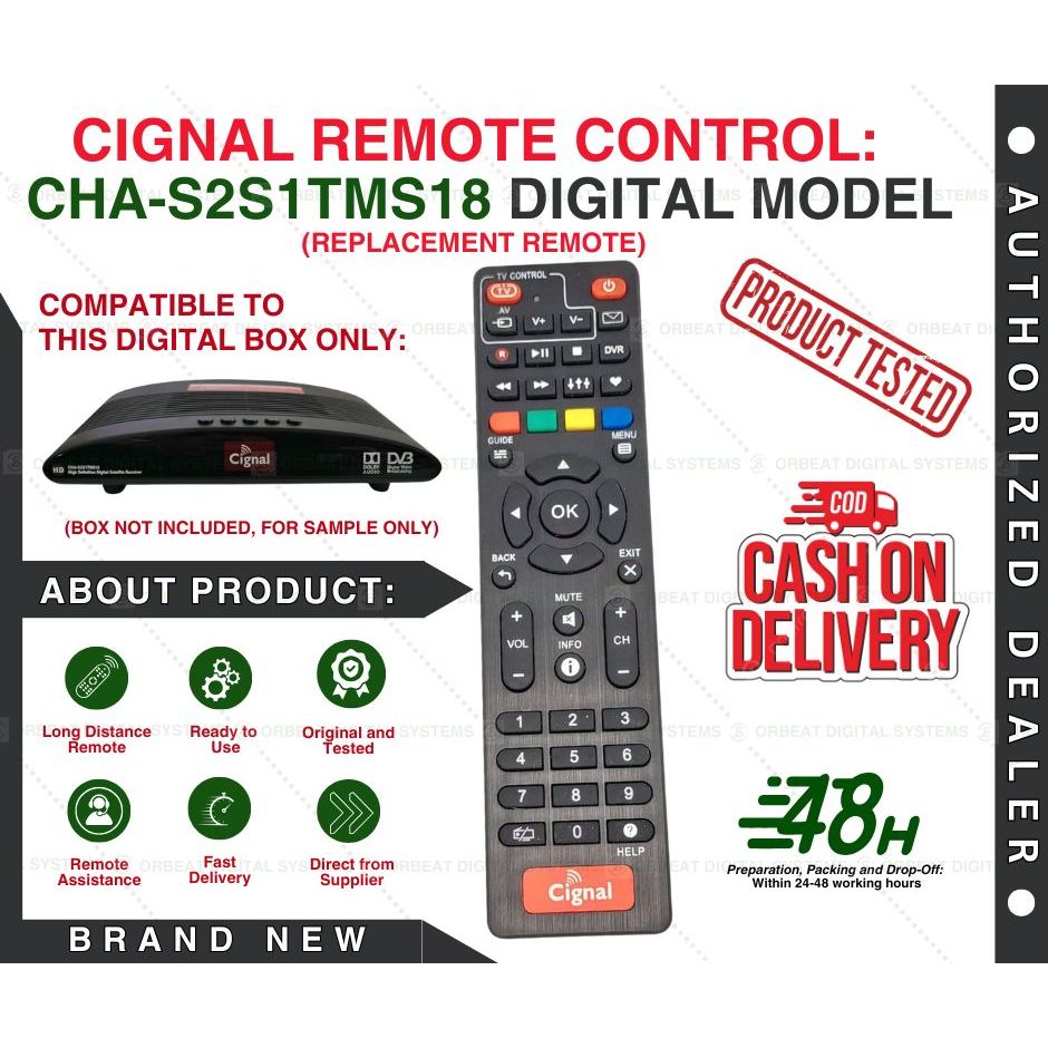 Cignal Remote CHA-S2S1TMS18 (BRAND NEW) With 2PCS BATTERY & REMOTE CASE ...