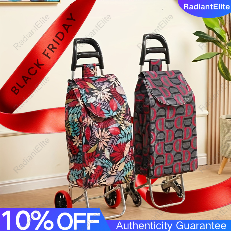 RadiantElite Grocery Bag Cart with Sturdy Base and Foldable Lightweight ...