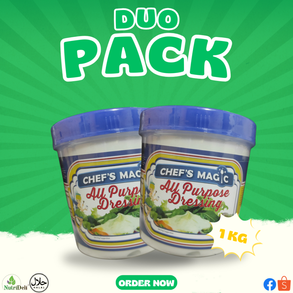 DUO Pack 1Kg Chef's Magic All Purpose Dressing (Fat-free Mayo) | Shopee ...