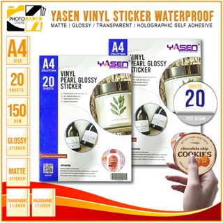Yasen A4 Vinyl Sticker Waterproof Glossy | Matte | Transparent ...