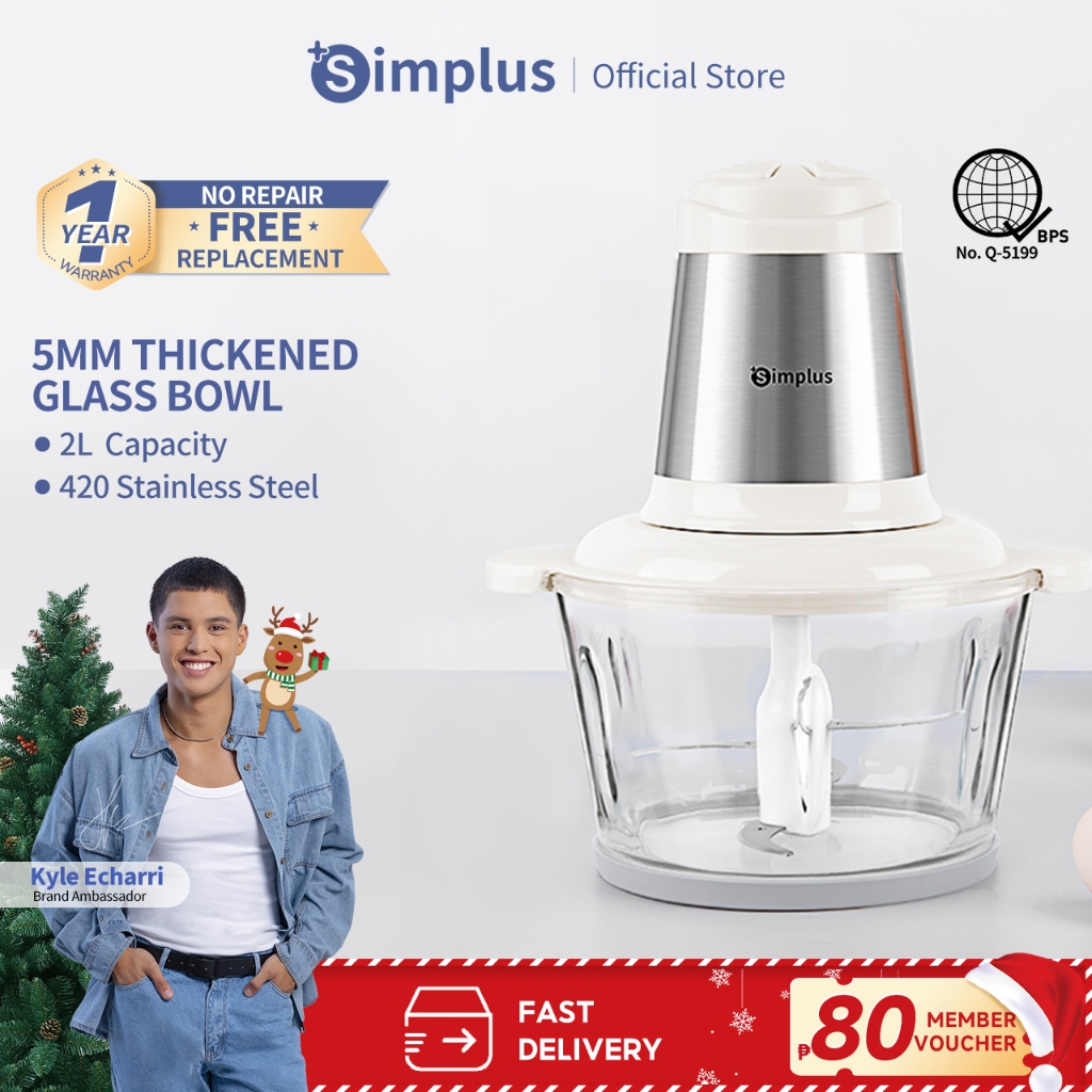 Simplus Electric Meat Grinder Stainless Steel Chopper and Blender ...