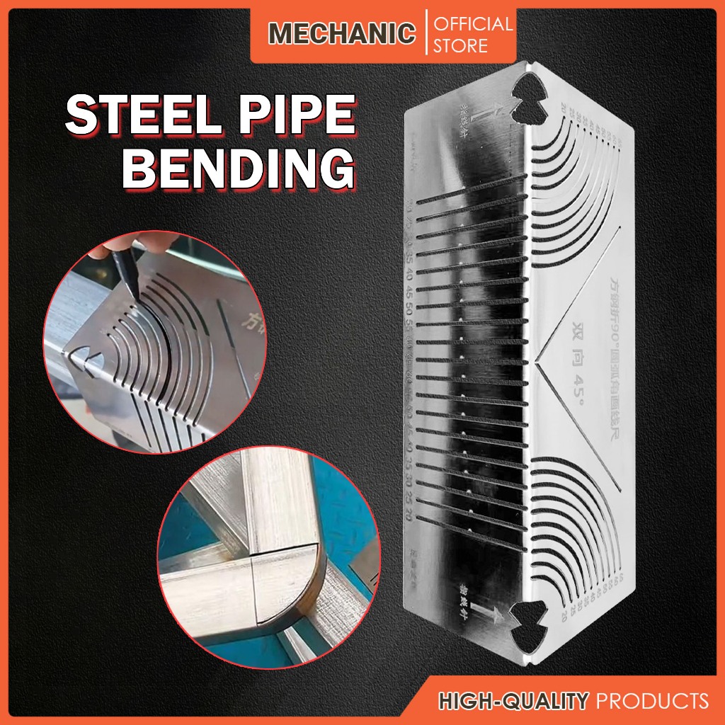 Specialized marking ruler for cutting square steel pipes into 90 degree ...