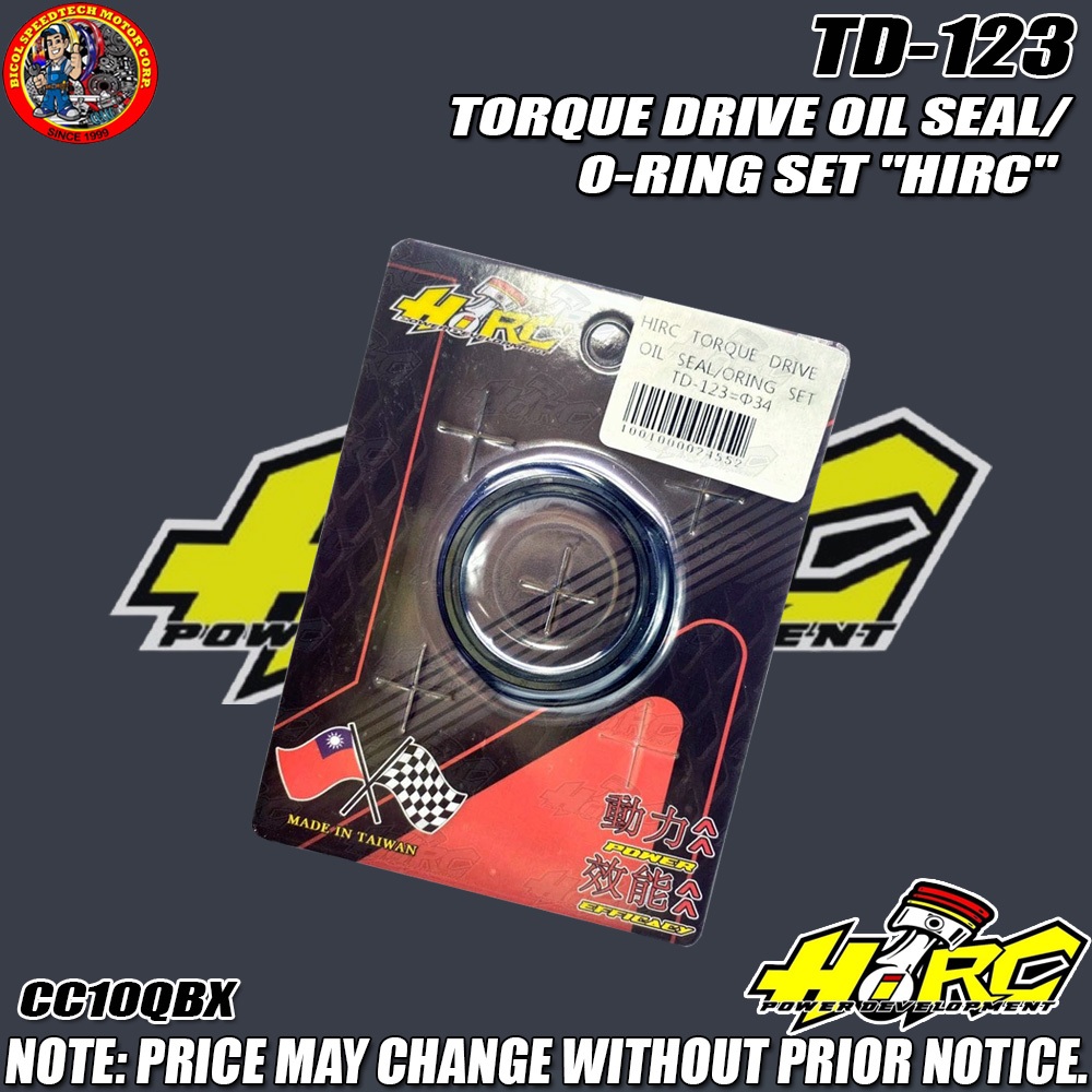 TD-123 TORQUE DRIVE OIL SEAL/ O-RING SET "HIRC" (CC10QBX) | Shopee ...