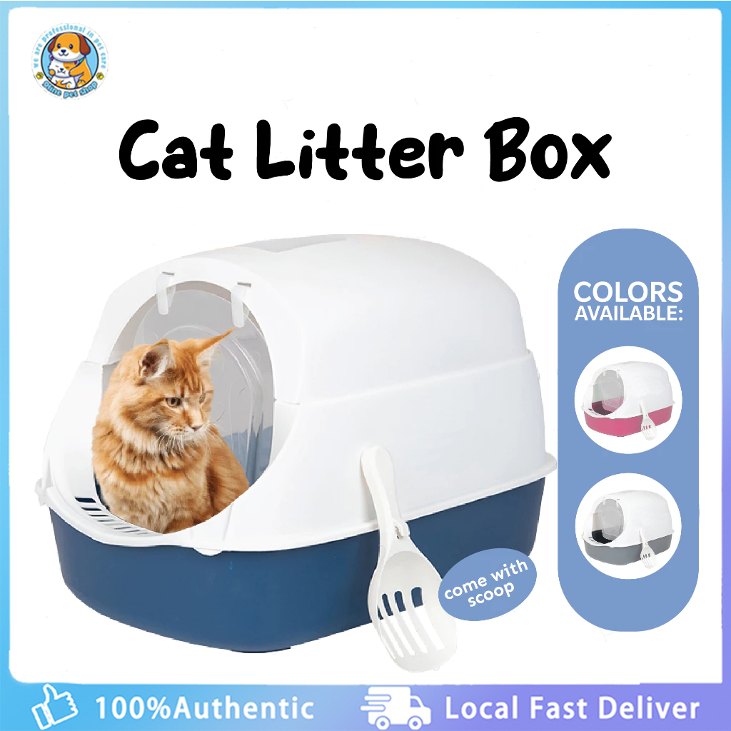 XLarge Cat Litter Box With Cover Scoop Fully Enclosed Cat Toilet Splash ...