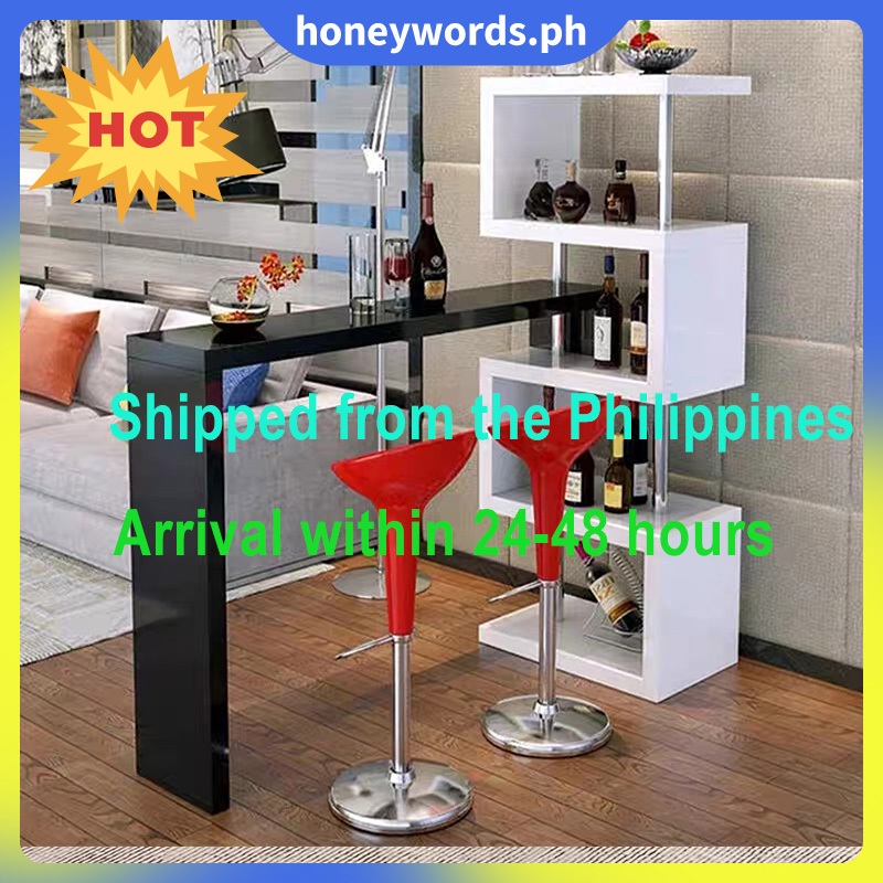 Simple Home Bar Table with Rotating Wine Rack, Bar Desk Organizer ...