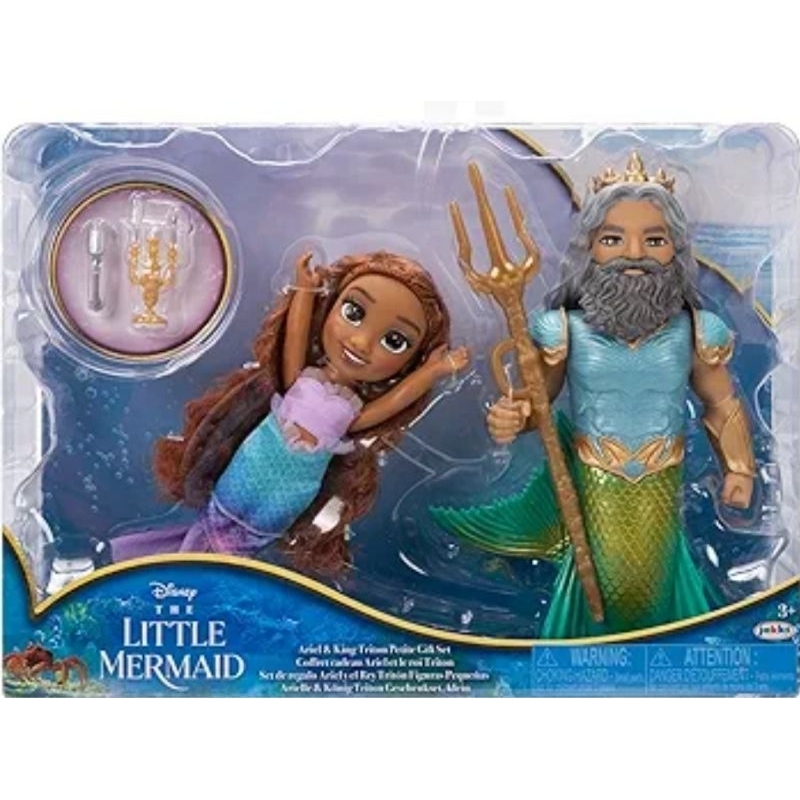 Disney The Little Mermaid Ariel Doll and King Triton Petite Gift Set ...