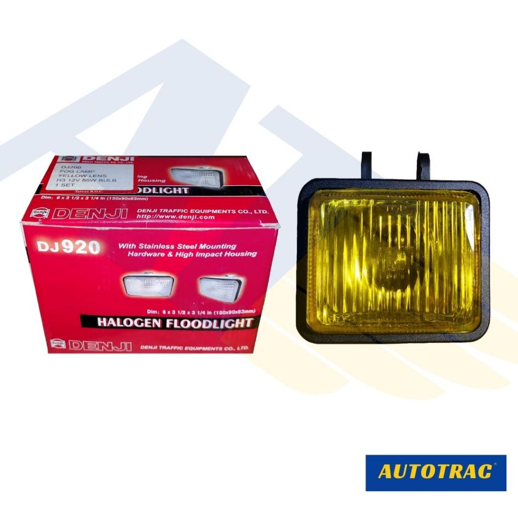 HALOGEN FLOODLIGHT DENJI BRAND: YELLOW LENS 12V 55W BULB | Shopee ...