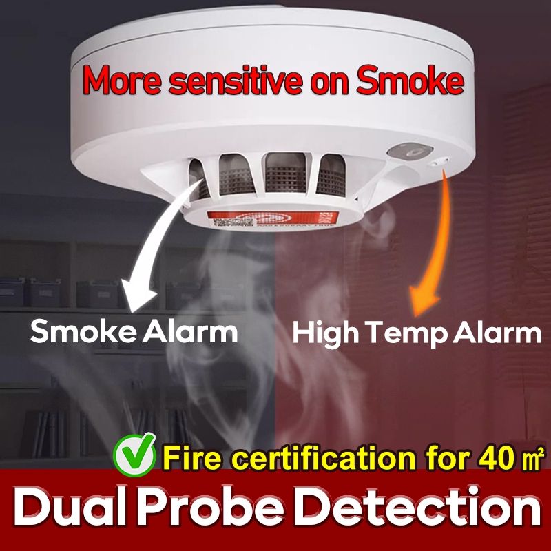 Smoke Sensor Alarm Loud Alert Battery Long Life Home Retail Fire Self ...
