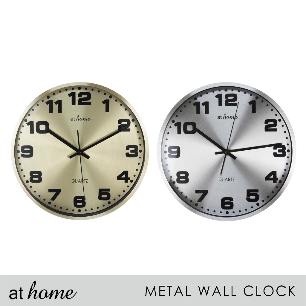 At Home Deluxe Elvine Nordic Metal Wall Clock 12“ Inches Easy Read ...