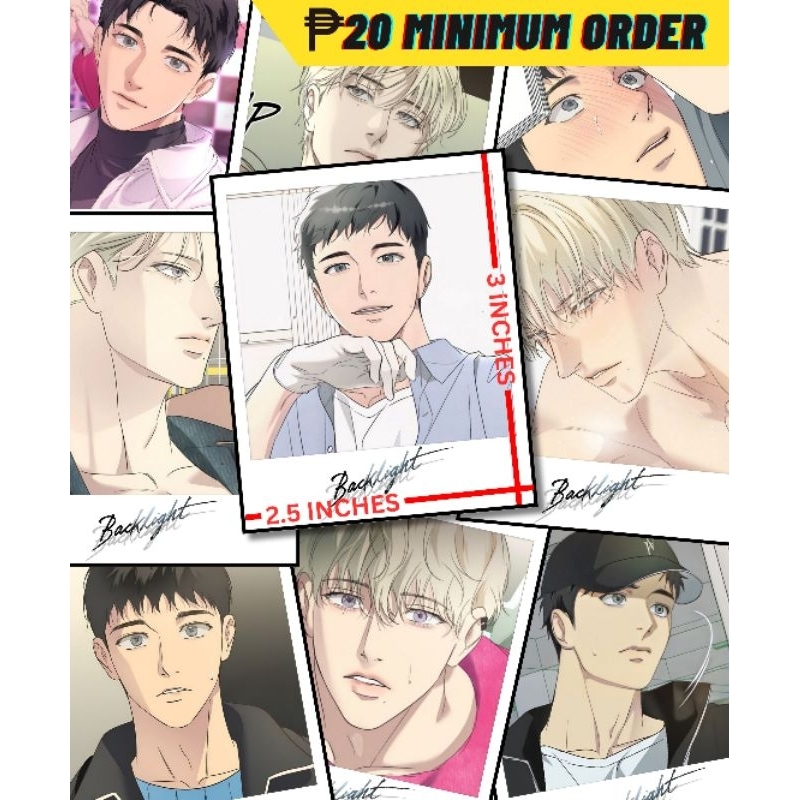 BL Manhwa Back Light Anime Manga Photocards (Resin Coated Photopaper ...