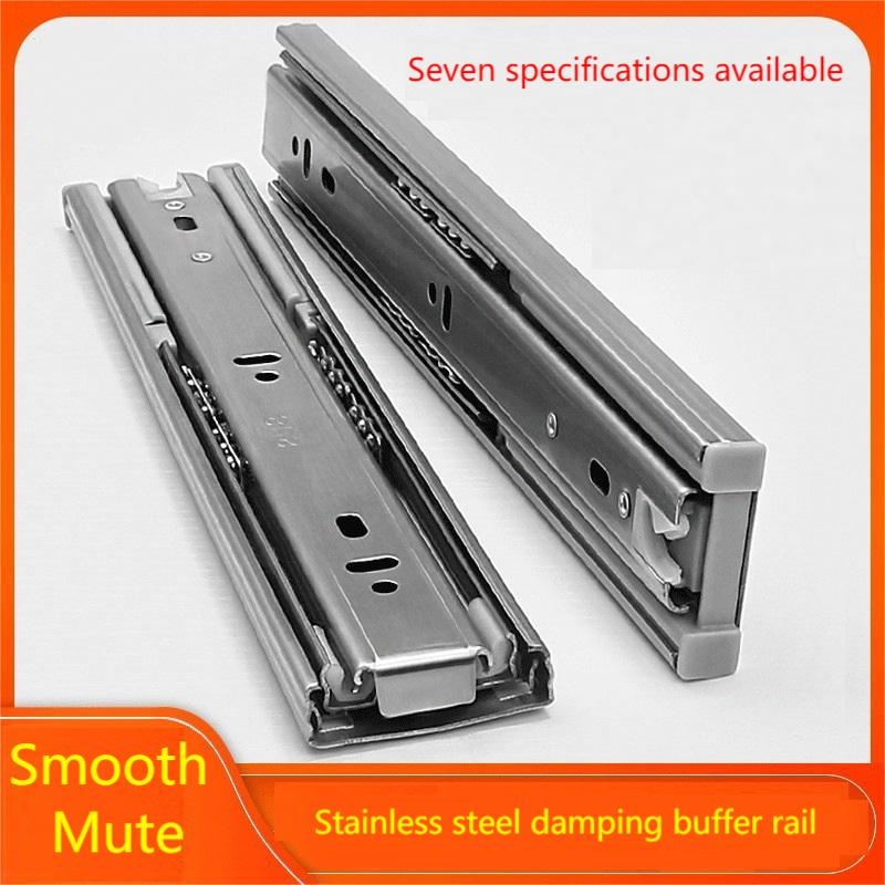 Rebound three section rail press type self popping drawer rail press ...