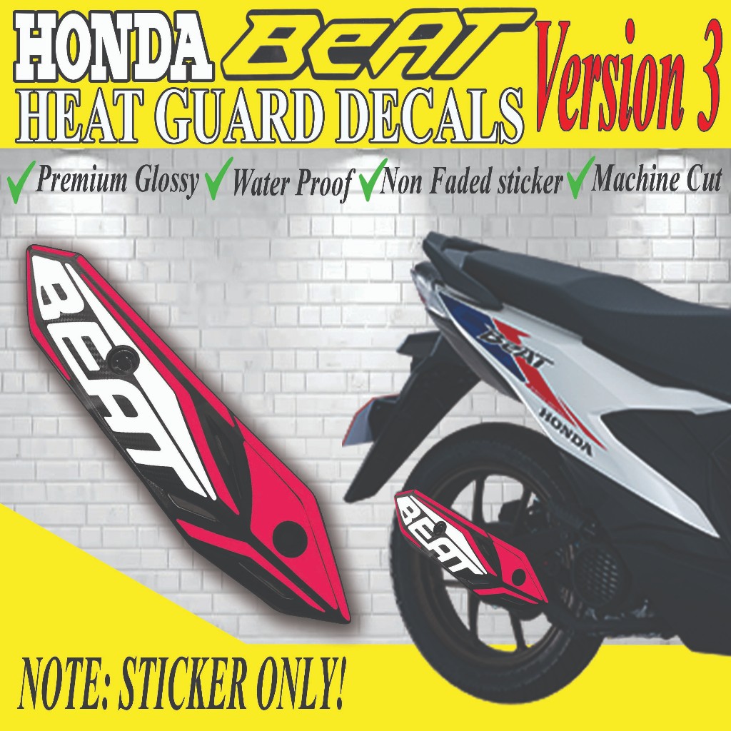 Honda Beat Fi Version 2 Heat guard Decals sticker / Honda beat ...